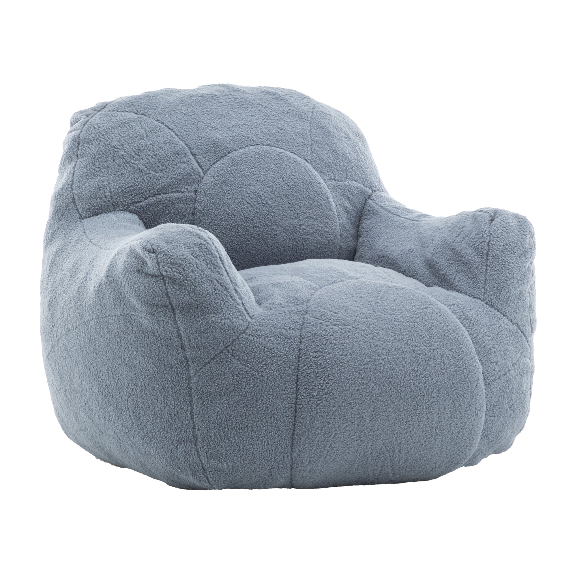 Comfy Bean Bag Chair with Filler, Tufted Memory Foam Sofa in Light Blu ...